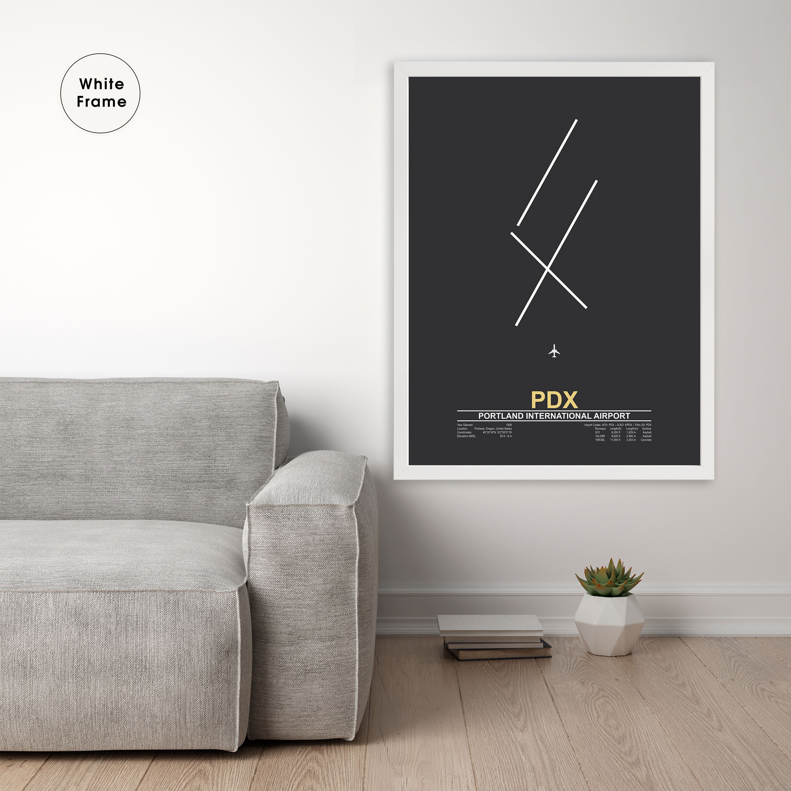 Portland International Airport, PDX, Airport Map Art, Airport Code Art ...