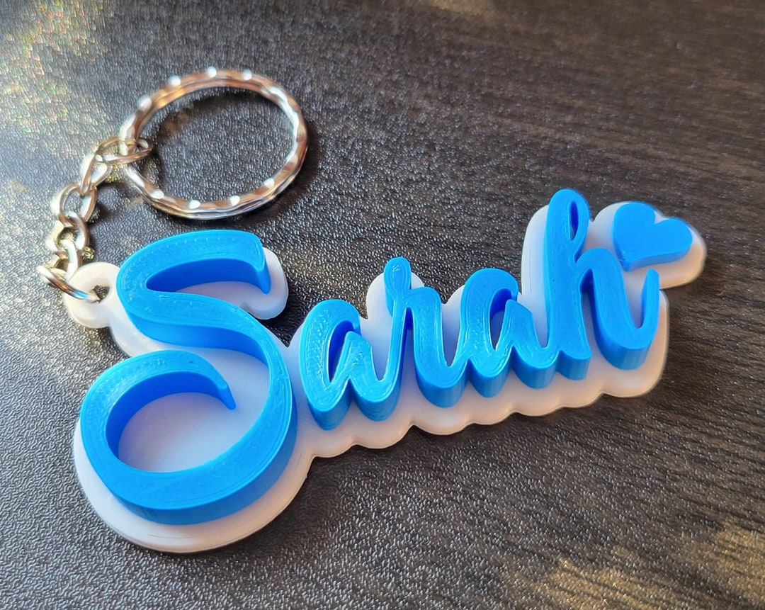 Personalized Name Keychains! Name Tag Keychain. 3D Retro Name Tag ...
