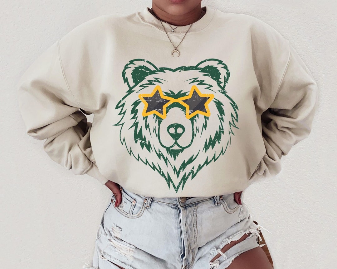 Bears Sweatshirt, Green and Yellow Bears Shirt, Game Day Apparel, Bears ...