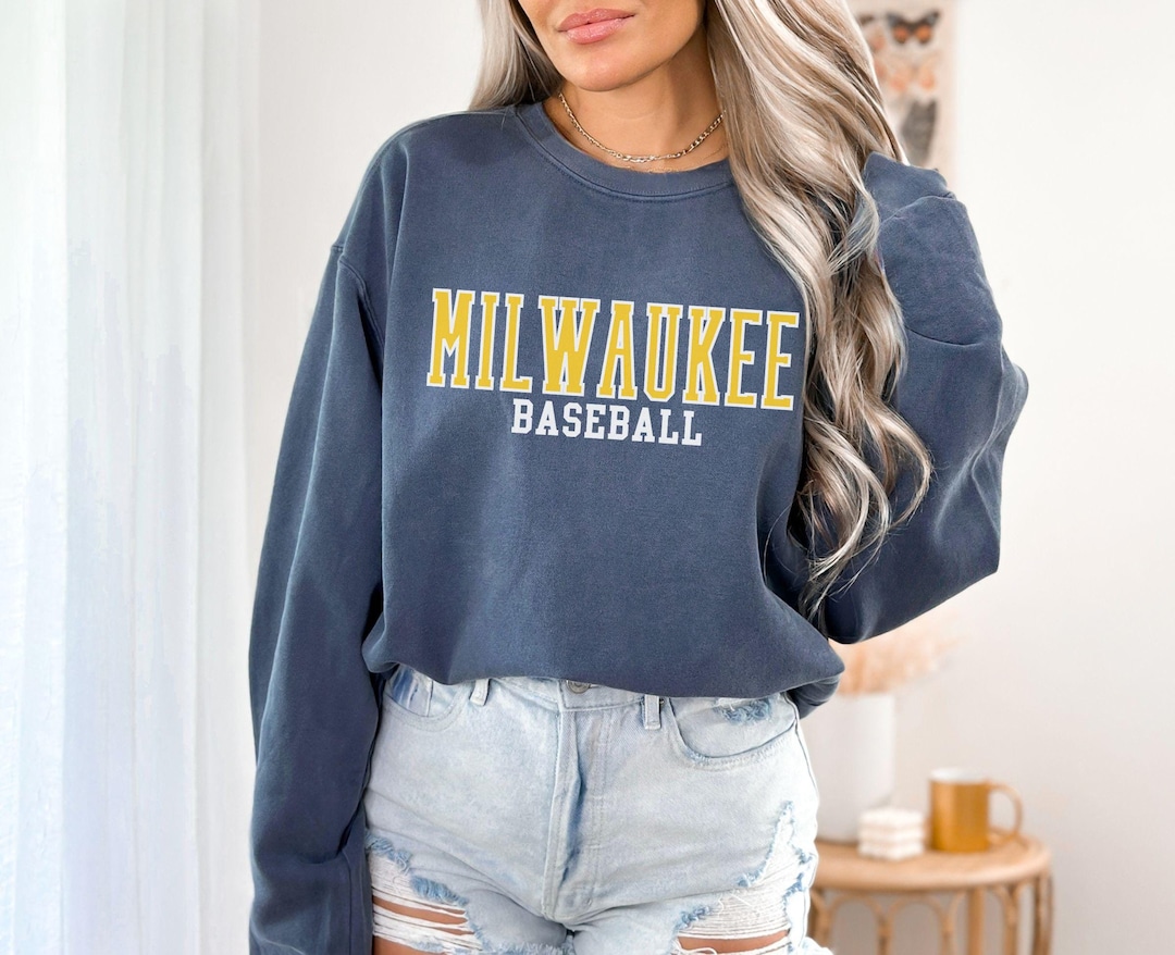 Comfort Colors Milwaukee Baseball Sweatshirt Milwaukee Crewneck ...