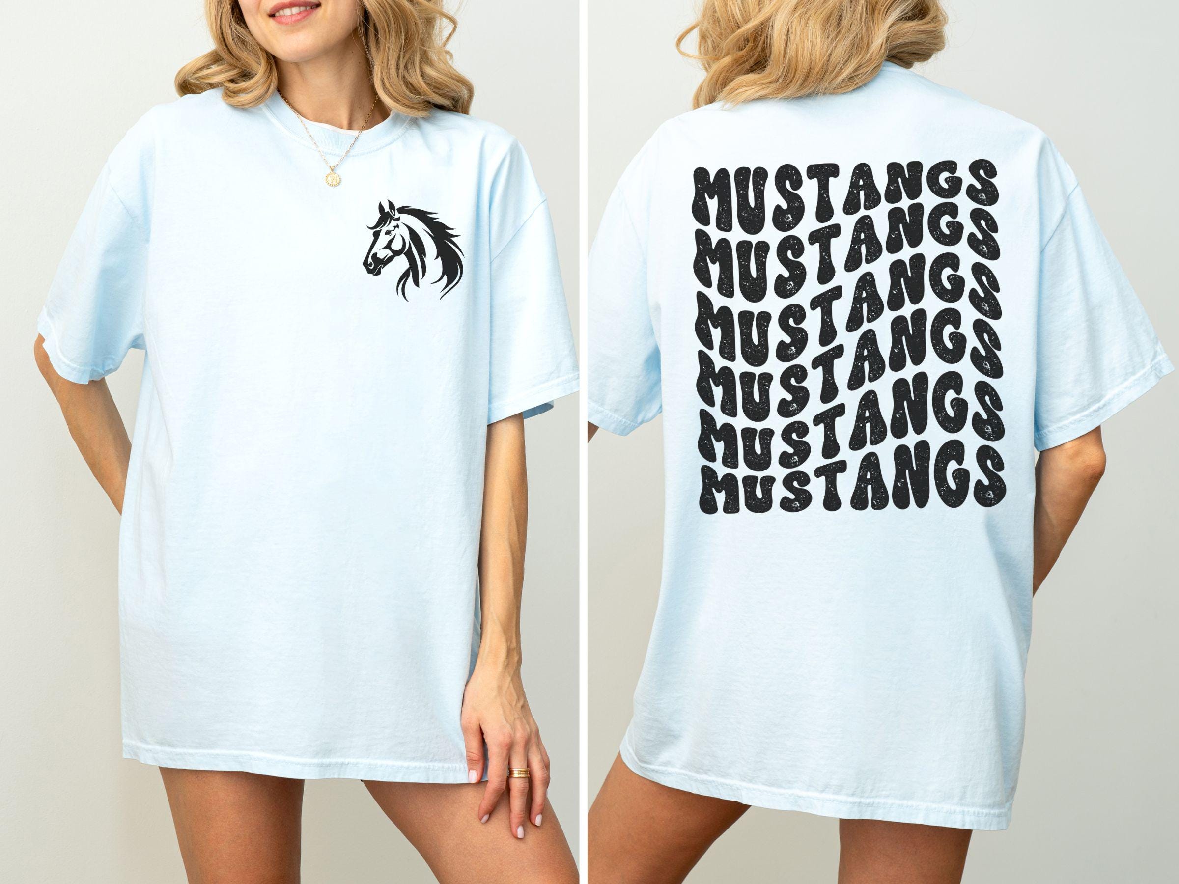 Comfort Colors Mustangs Shirt, Mustangs Mascot Shirt, Mustangs Game Day ...