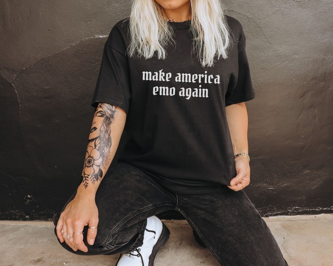 Make America Emo Again Elder Emo Shirt Emo Gifts Emo Concert Tee ...
