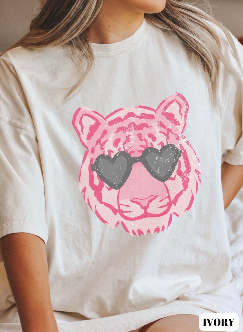 Comfort Colors Pink Tiger Shirt Tigers Mascot Shirt Tiger Tee - Etsy