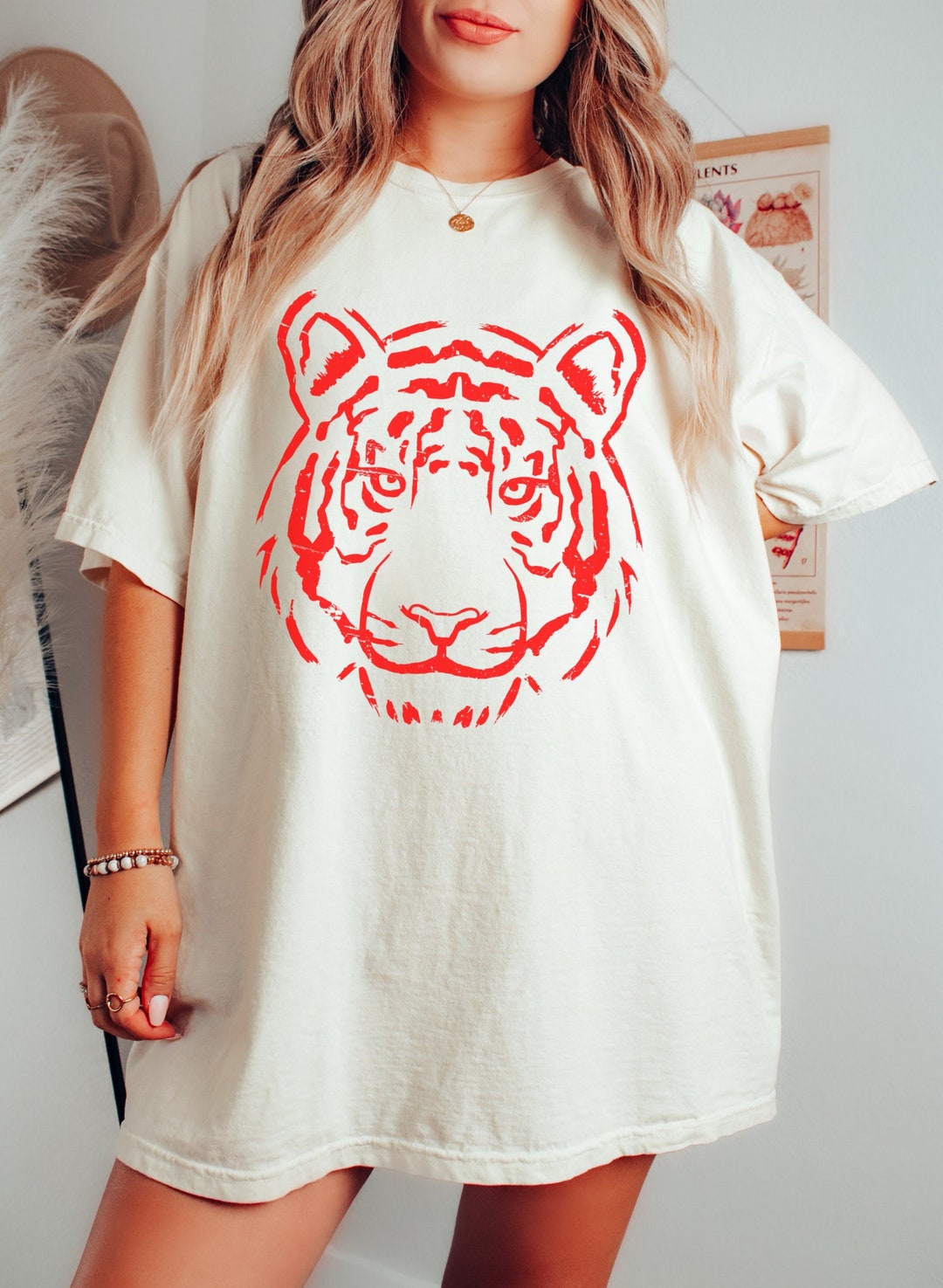 Comfort Colors Red Tiger Shirt, Red and Black Tiger Shirt, Tiger Mascot ...