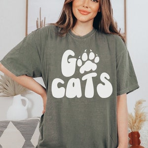 Comfort Colors Go Cats Shirt, Retro Wildcats Shirt, Wildcats Mascot Tee ...