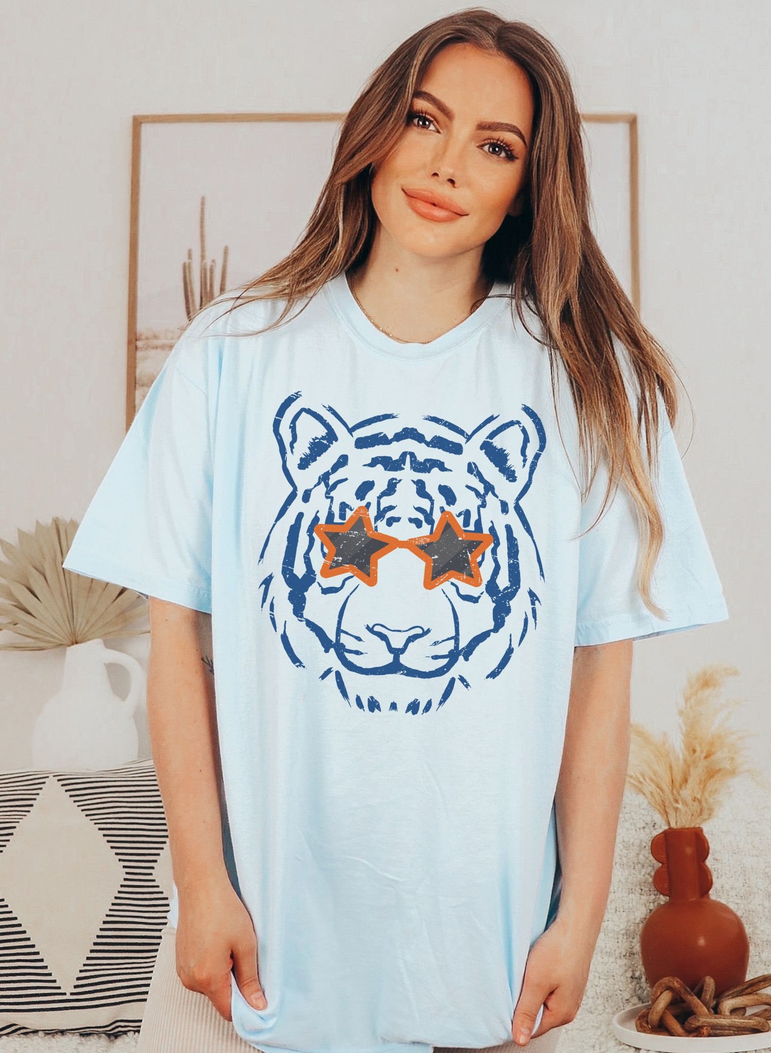 Comfort Colors Retro Blue and Orange Tigers Shirt Tigers Tee Tigers ...