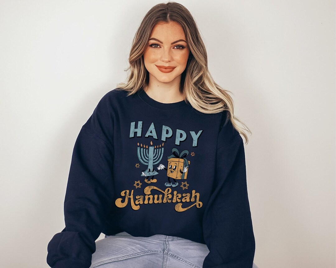 Vintage Style Hanukkah Sweatshirt Funny Hanukkah Crewneck Ugly Hanukkah ...
