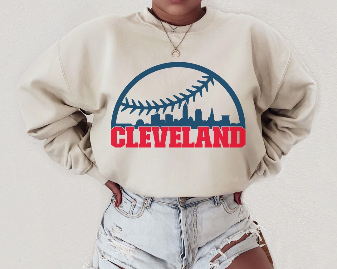 Cleveland Sweatshirt Cleveland Crewneck Cleveland Baseball Sweatshirt ...