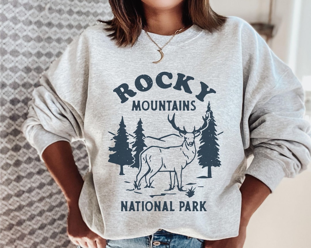Rocky Mountains Sweatshirt National Park Crewneck Colorado Sweatshirt ...