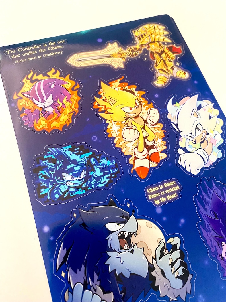 Sonic the Hedgehog Super Forms Inspired Sticker Sheet, Super Werehog ...
