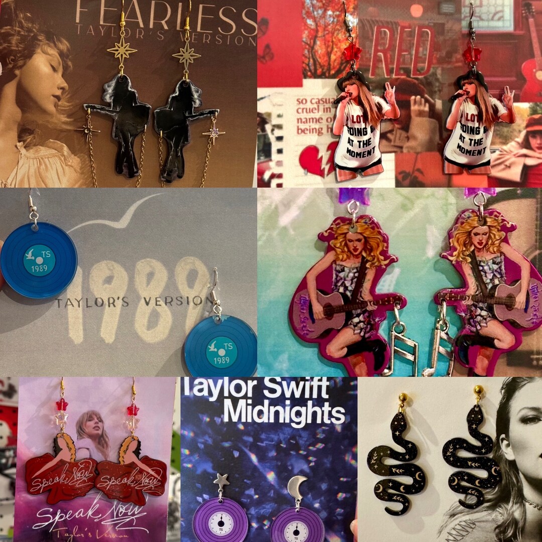 TS Inspired Earrings Album Themed Taylor Dangling Charms Gift Idea ...