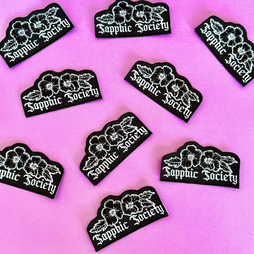 Sapphic Society Member Iron on Embroidered Patch Violets Lesbian WLW ...