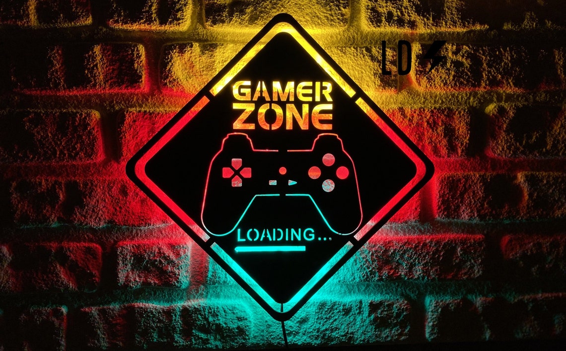 Gaming Zone Gamer Zone Led Sign Gaming Room Decor Game Room - Etsy