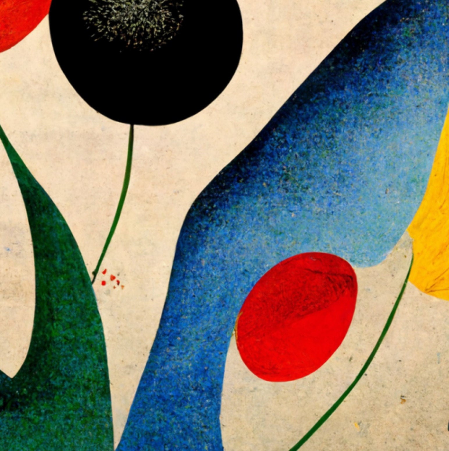 JOAN MIRO Style Print / Abstract Flowers / Miro Style Downloadable ...