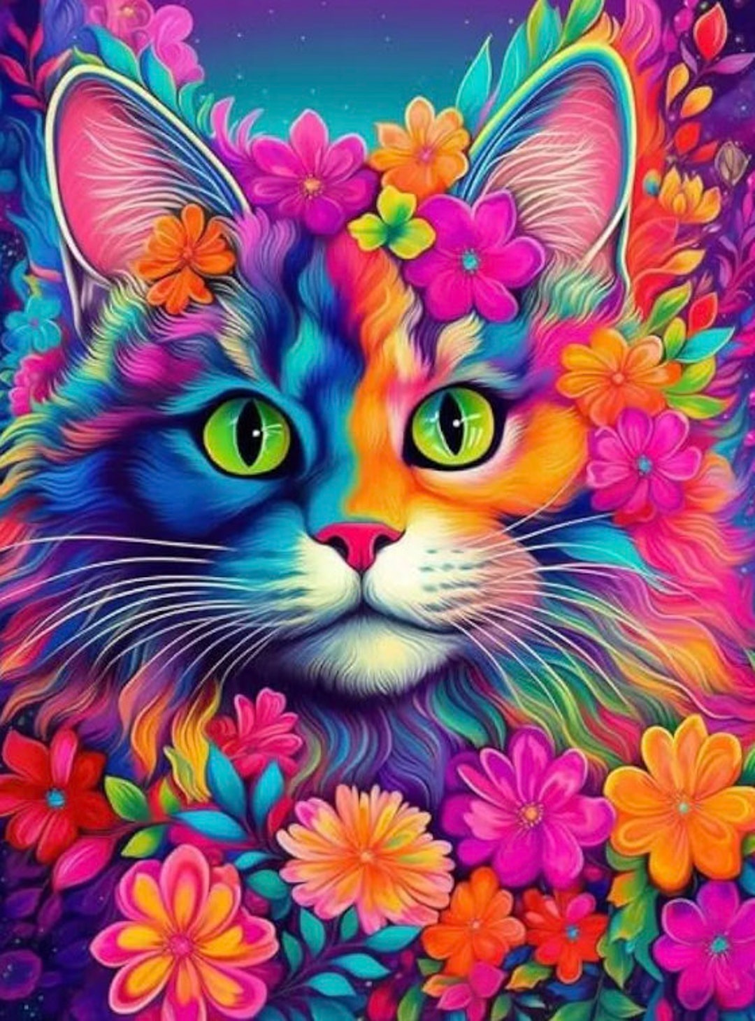 Cat Diamond Painting Kit 30x40cm Full ROUND Drill Cat Diamond Art Kit ...