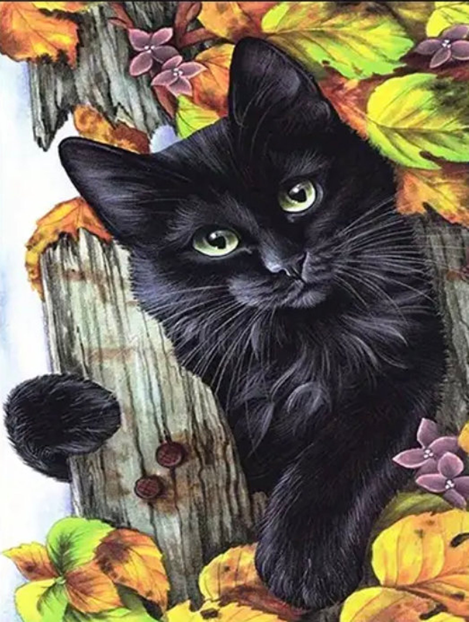 Cat Diamond Painting Kit 30x40cm Full ROUND Drill Cat Diamond Art Cat ...