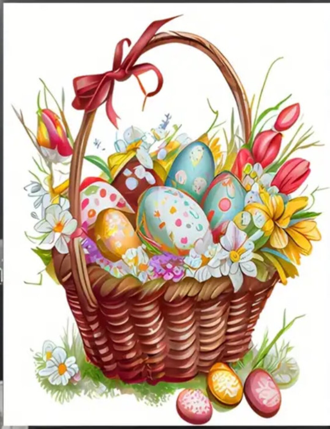 Easter Basket Diamond Painting Kit 30x40cm Full ROUND Drill Easter ...