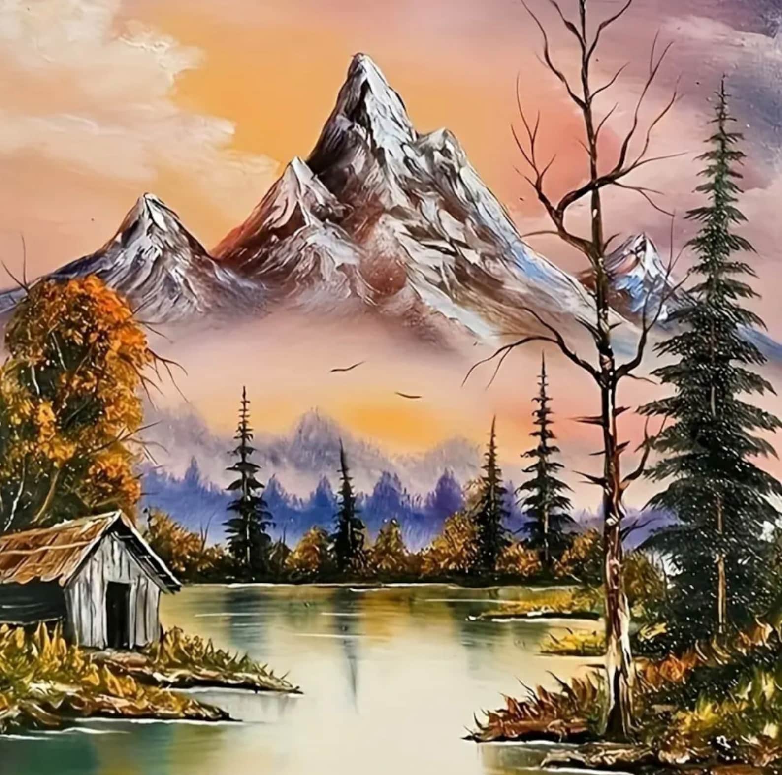 Mountain Landscape Diamond Painting Kit 30x40cm Full ROUND Drill ...