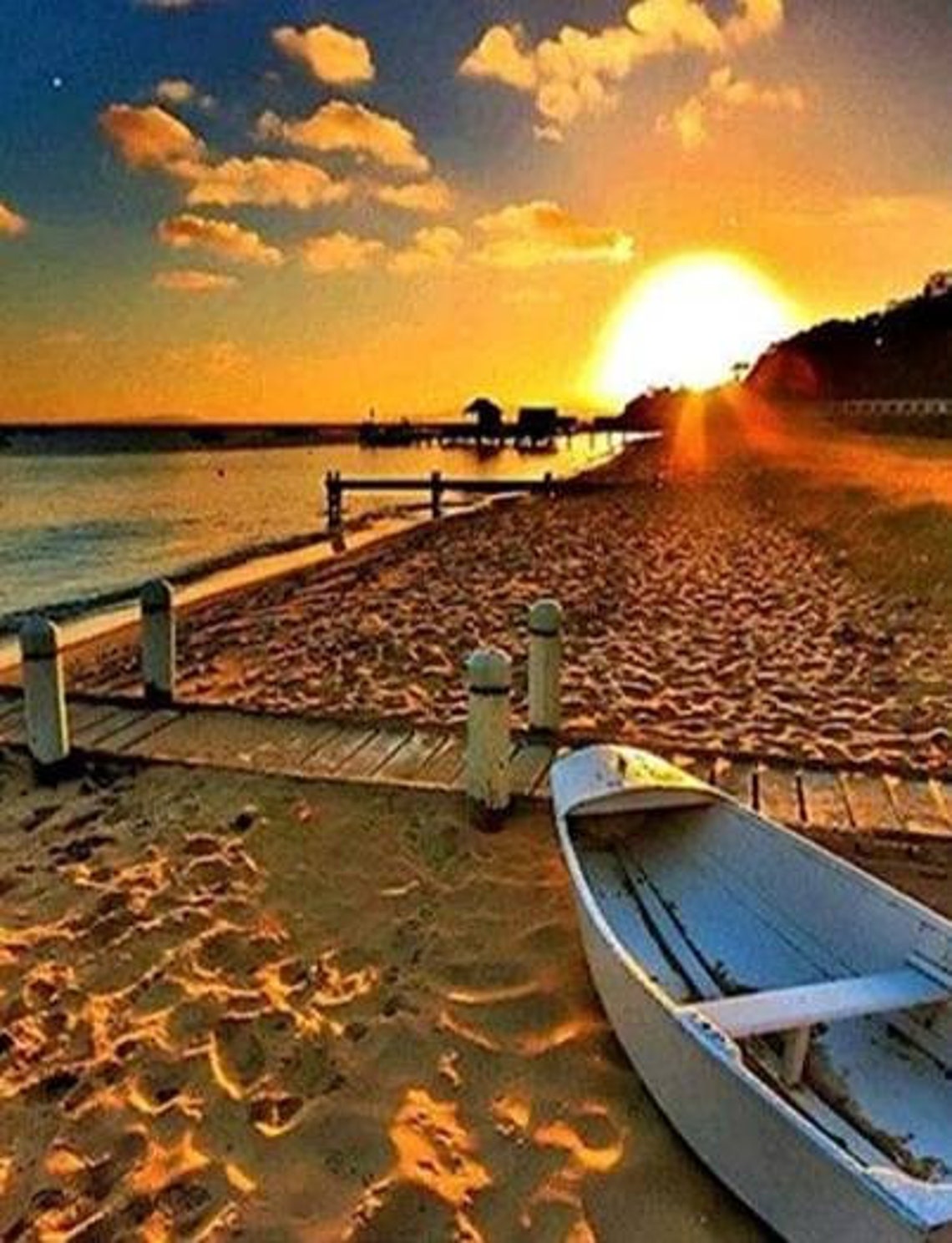 Ocean Sunset Diamond Painting Kit 30x40cm Full ROUND Drill Sunset ...