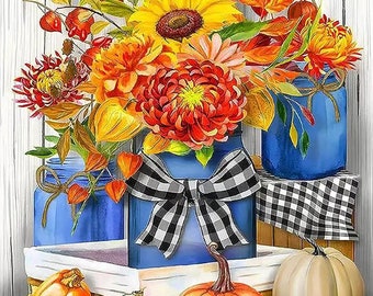 Fall/covered Bridge round 40x50cm Diamond Art Kit - Etsy