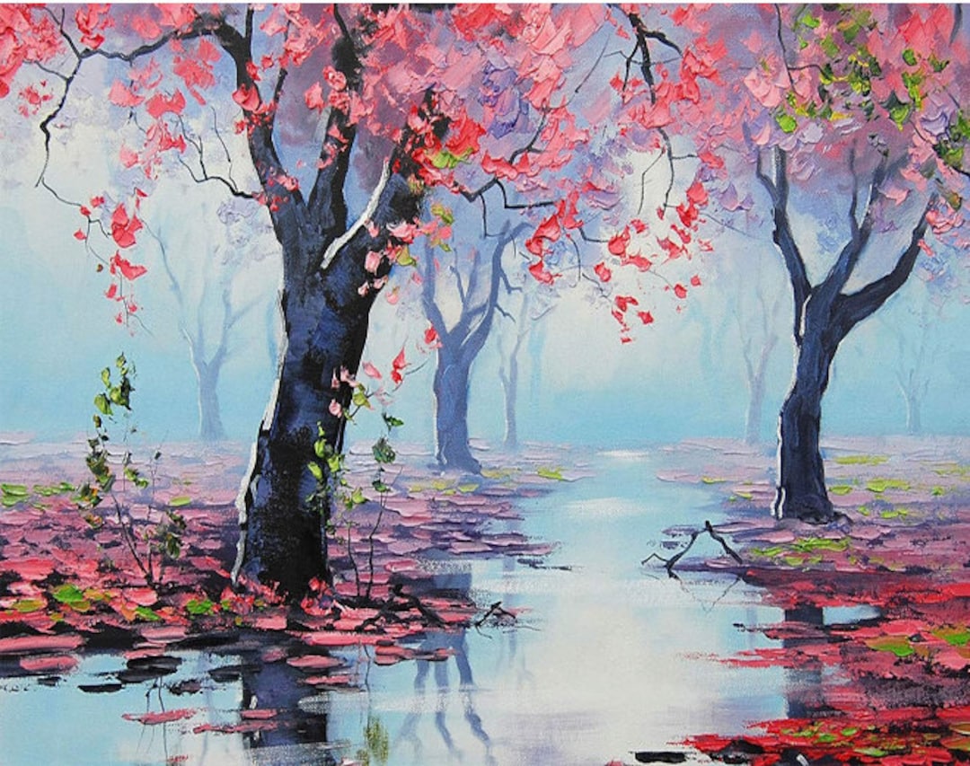 Pink Trees Diamond Painting Kit Trees Full Round Drill 35x45cm Tree ...