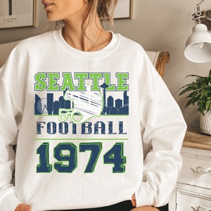 Vintage Seattle Football Sweatshirt, Retro Seattle Football Crewneck ...