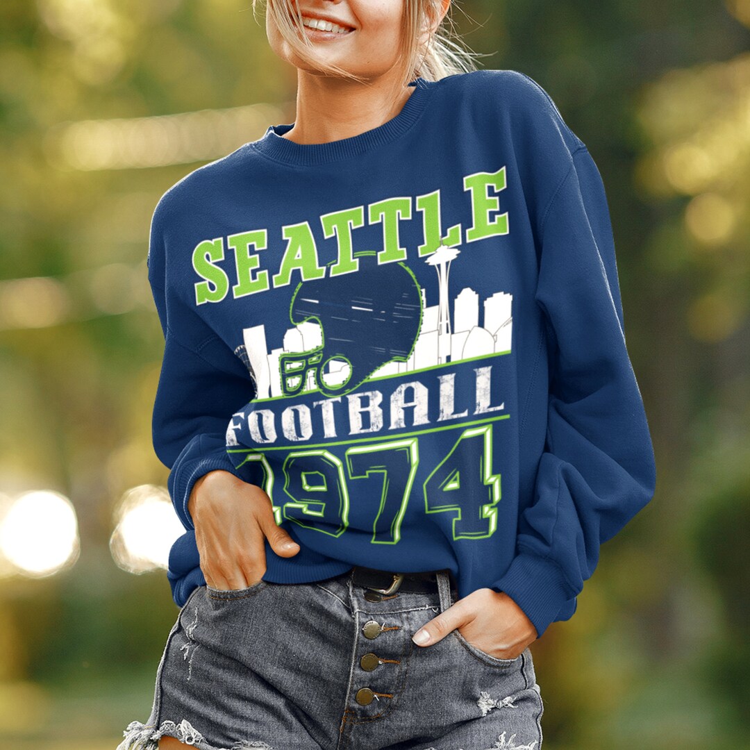 Vintage Seattle Football Sweatshirt, Retro Seattle Football Crewneck ...