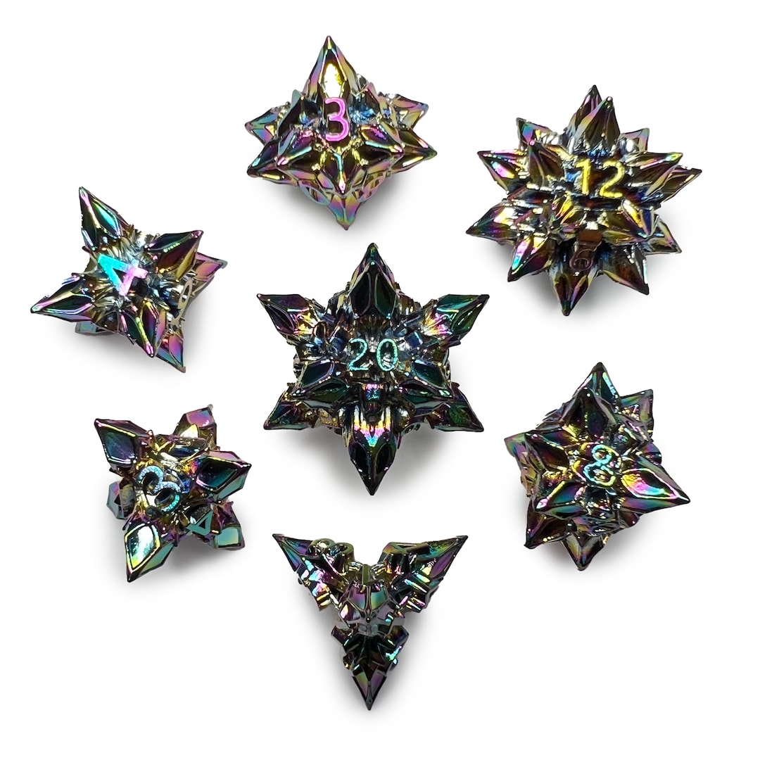 Rainbow Metal Spike Dice Star Sharp D&D Dungeons Dragons Dnd RPG ...
