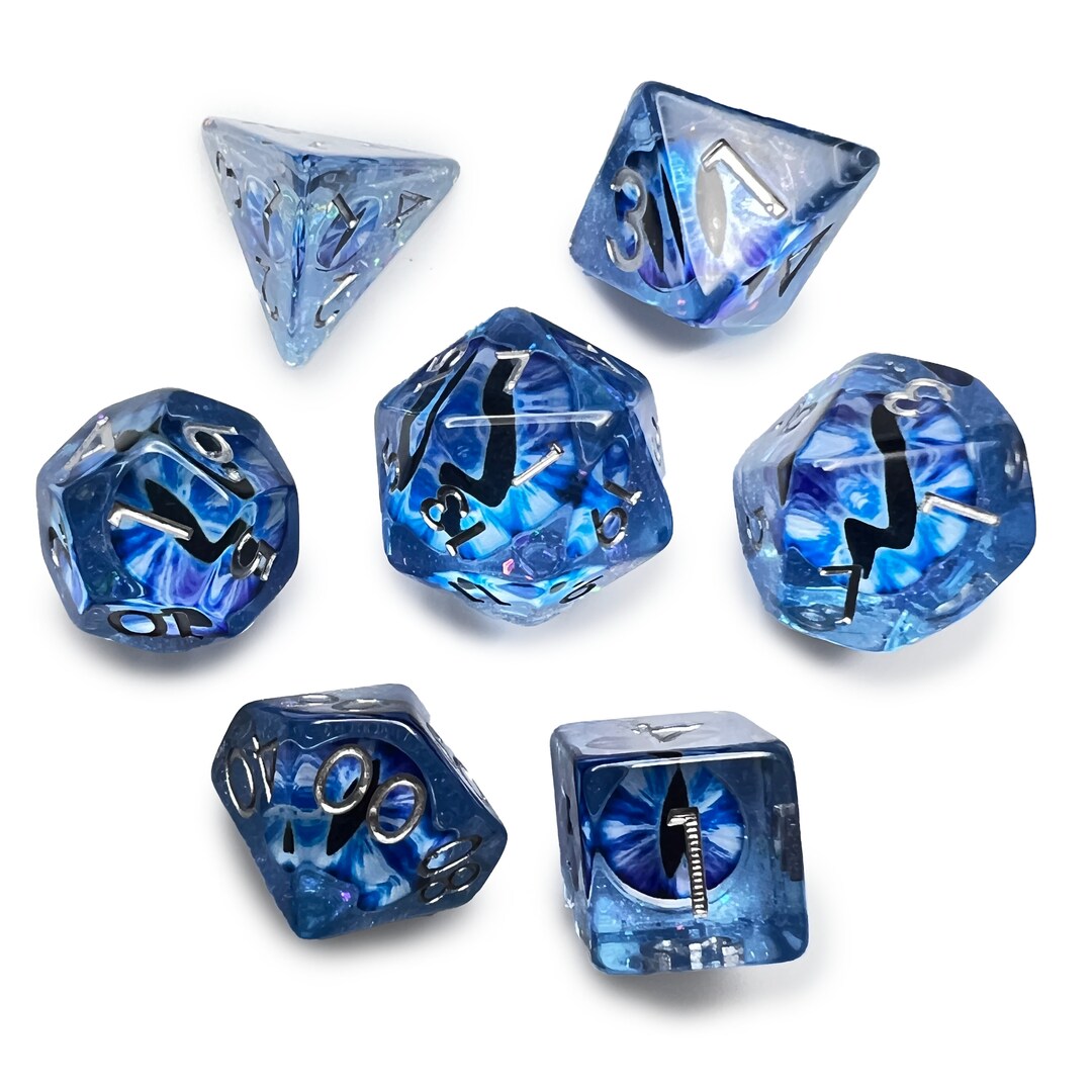 Blue Demon Eyeball Dice Cat Eye Frost D&D Dungeons Dragons Dnd RPG ...
