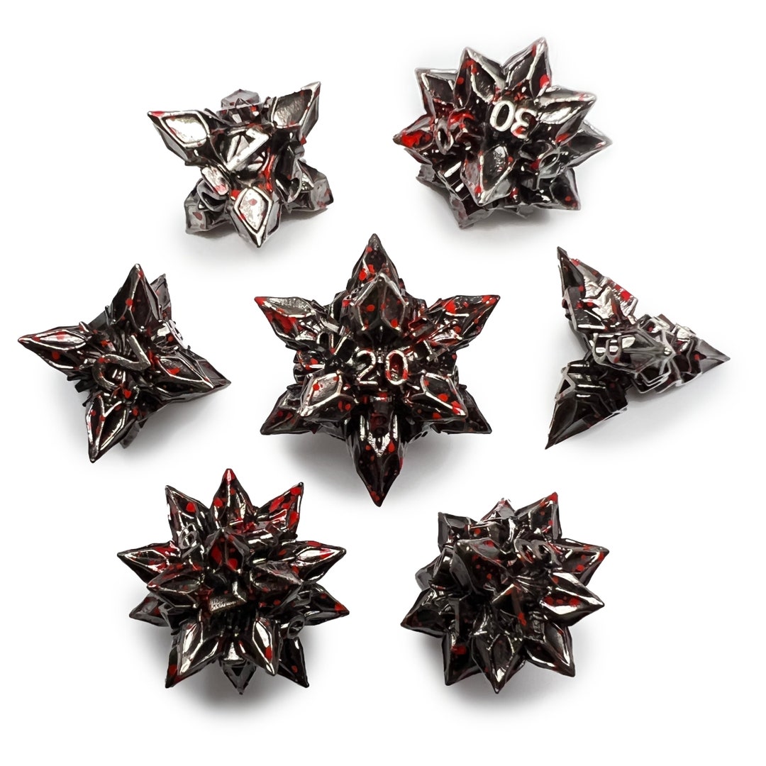 Bloody Metal Spike Dice Star Sharp Blood Spatter D&D Dungeons Dragons ...