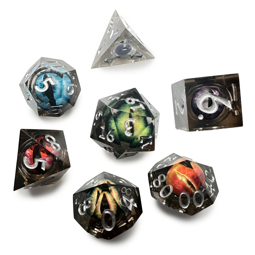 Eyeball Dice Moving Liquid Core Multicolor Demon D&D Dungeons Dragons ...