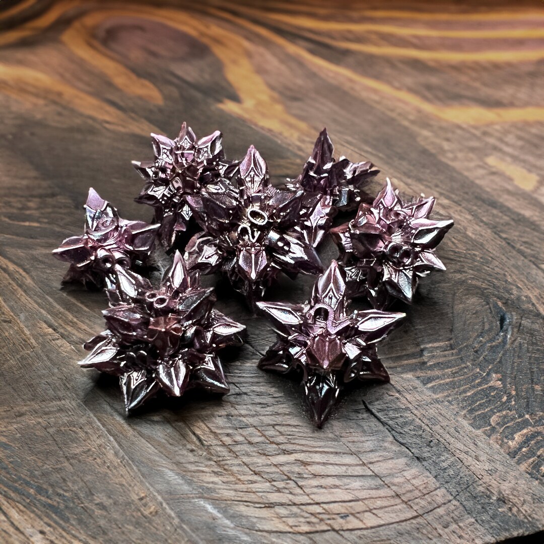 Pink Spike Metal Dice Star Sharp Purple D&D Dungeons Dragons Dnd RPG ...