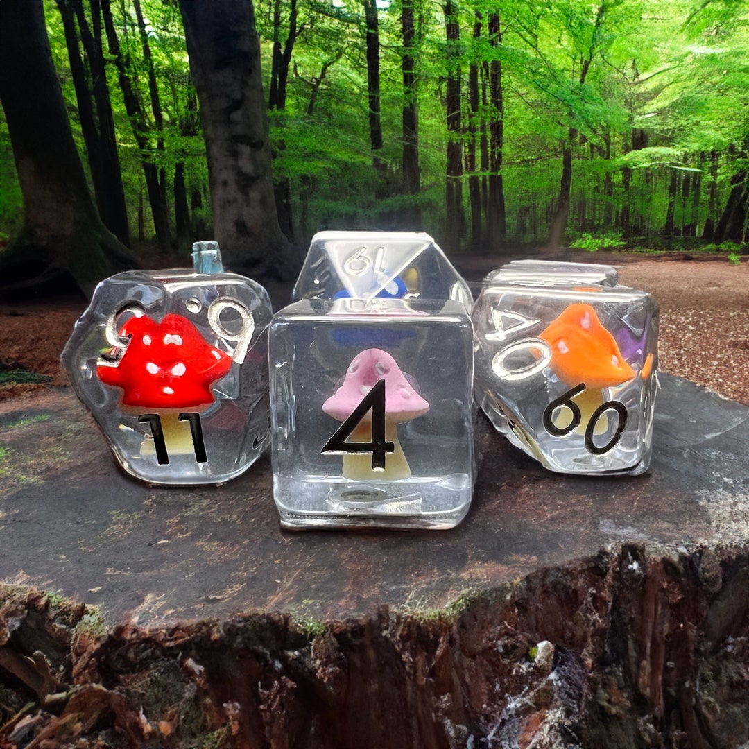 Mushroom Dice Set for D&D Pathfinder RPG Red Blue Pink Purpleyellow ...