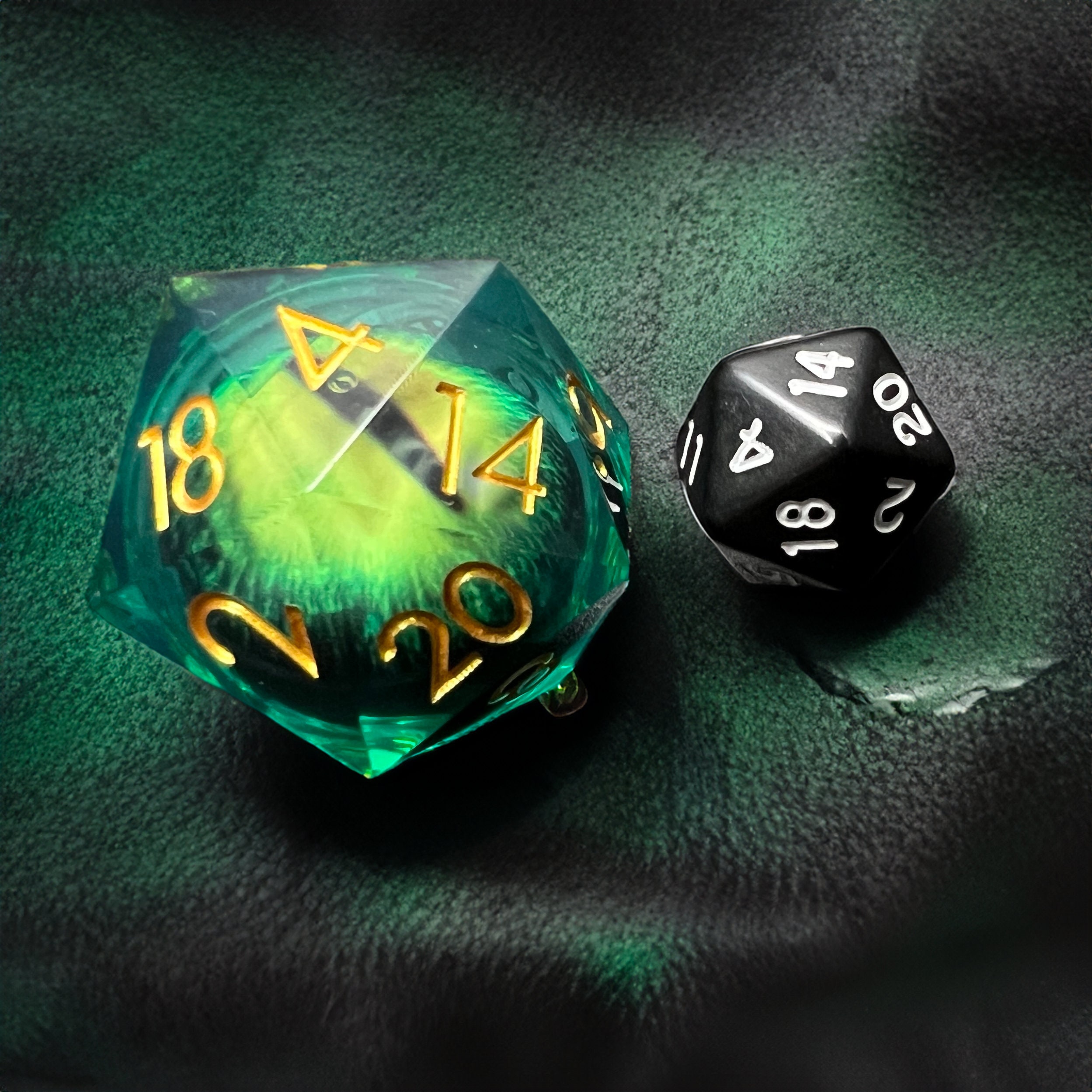 Green Dragon Cat Eye Giant D20 Dice for D&D Pathfinder - Etsy