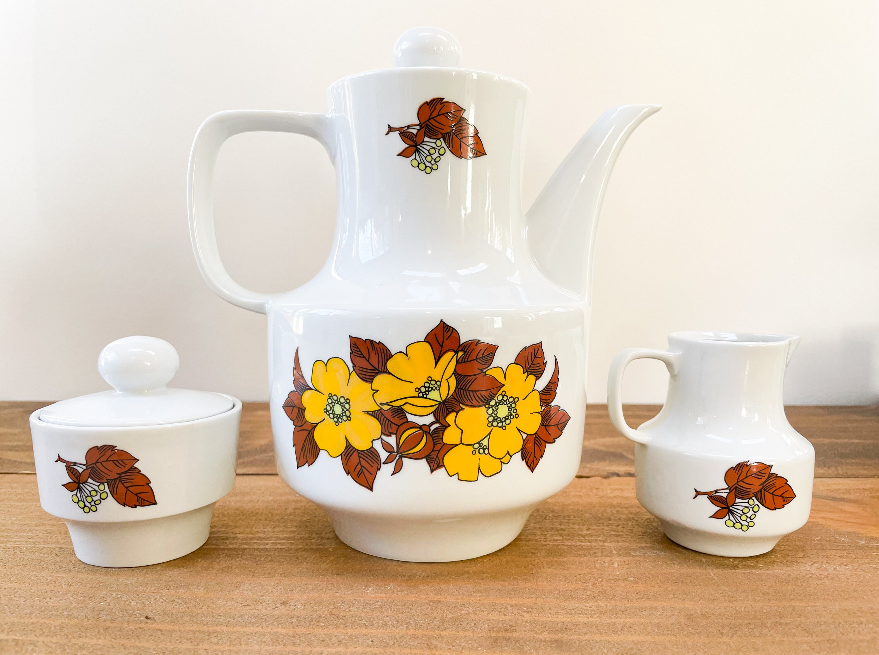 Rare 11 Piece MCM German Coffee Set MCM Teapot MCM Coffee Pot Mid Century Tea Cups 1960s Tea Set ...