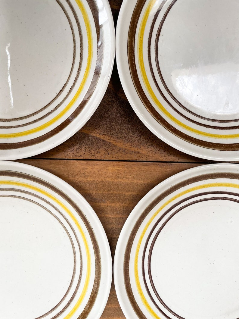 Set of 5 Vintage MCM Stoneware Plates Set of 5 Mid Century - Etsy