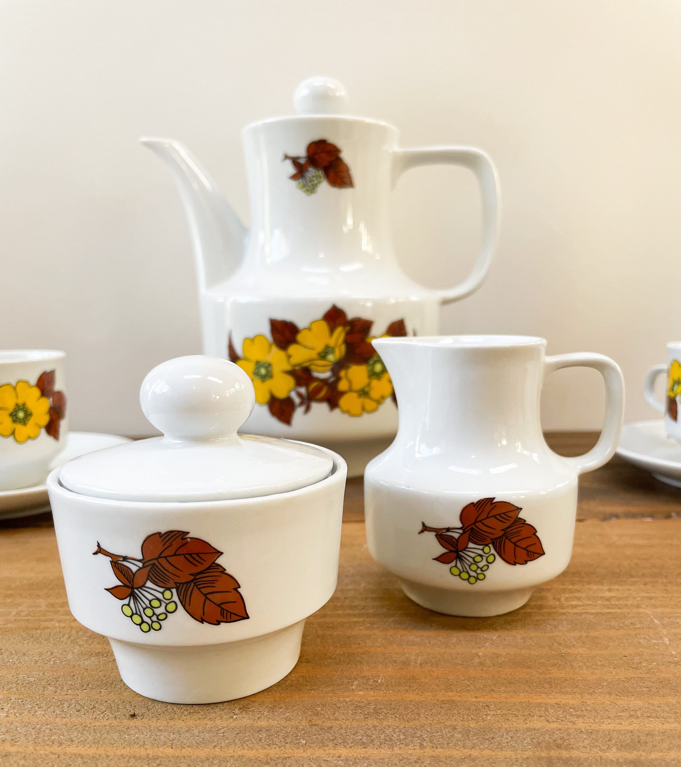 Rare 11 Piece MCM German Coffee Set MCM Teapot MCM Coffee Pot Mid Century Tea Cups 1960s Tea Set ...