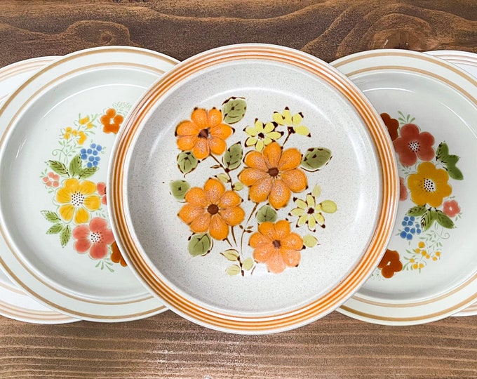 Mixed Set of 5 MCM Japanese Stoneware Dinner Plates | Vintage Japanese ...