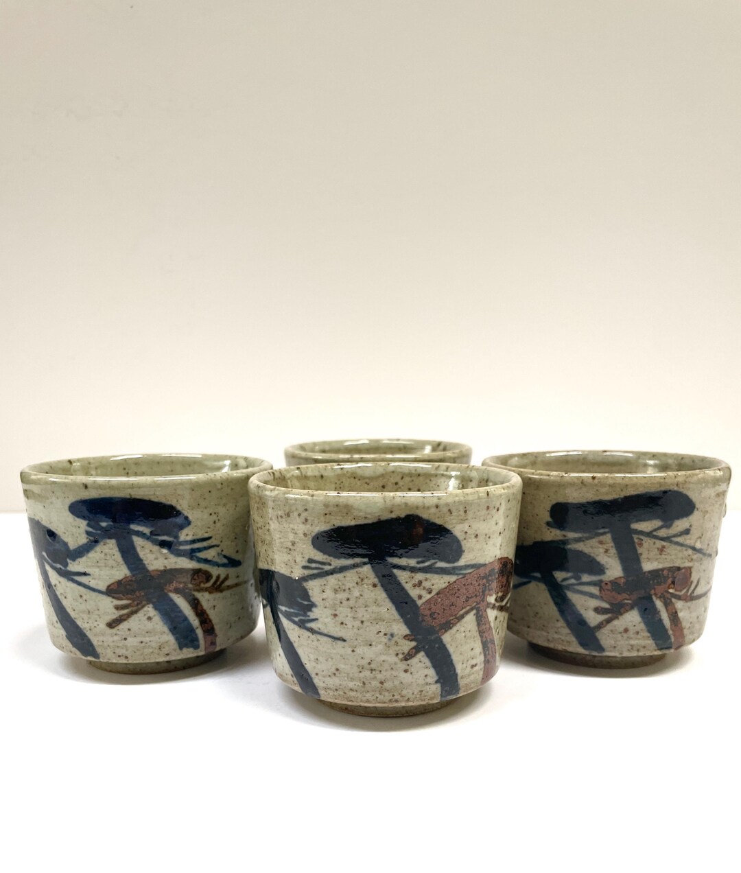 MCM Japanese Tea/sake Cups | Vintage Japanese Stoneware | Mid Century ...