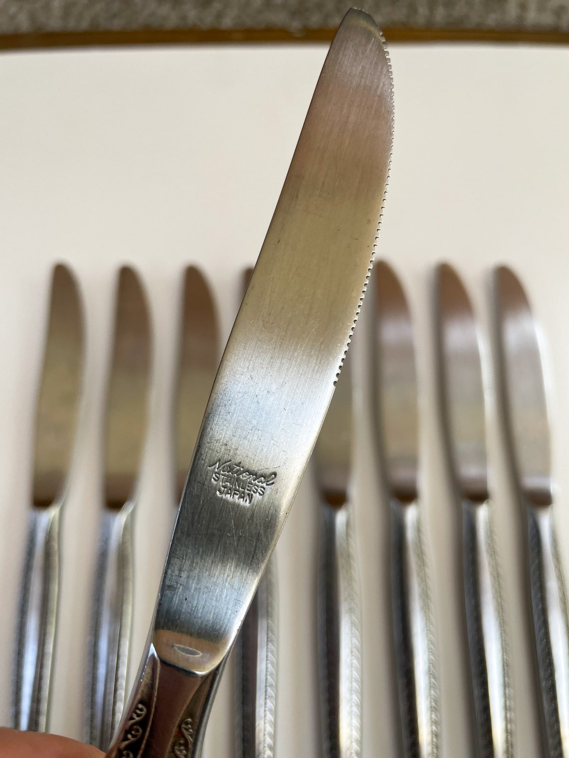 Set of 9 MCM Dinner Knives | Made in Japan | National Stainless Steel ...
