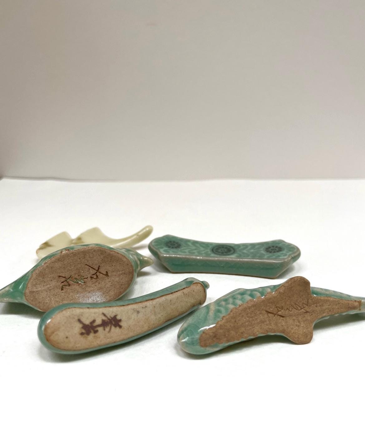 Vintage Ceramic Chopstick Rests Jade Ceramic Chopstick Rests MCM ...