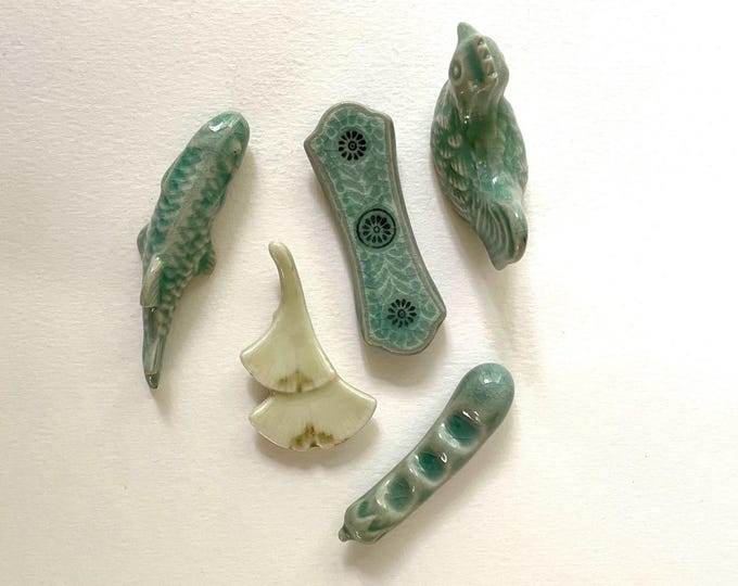 Vintage Ceramic Chopstick Rests Jade Ceramic Chopstick Rests MCM ...