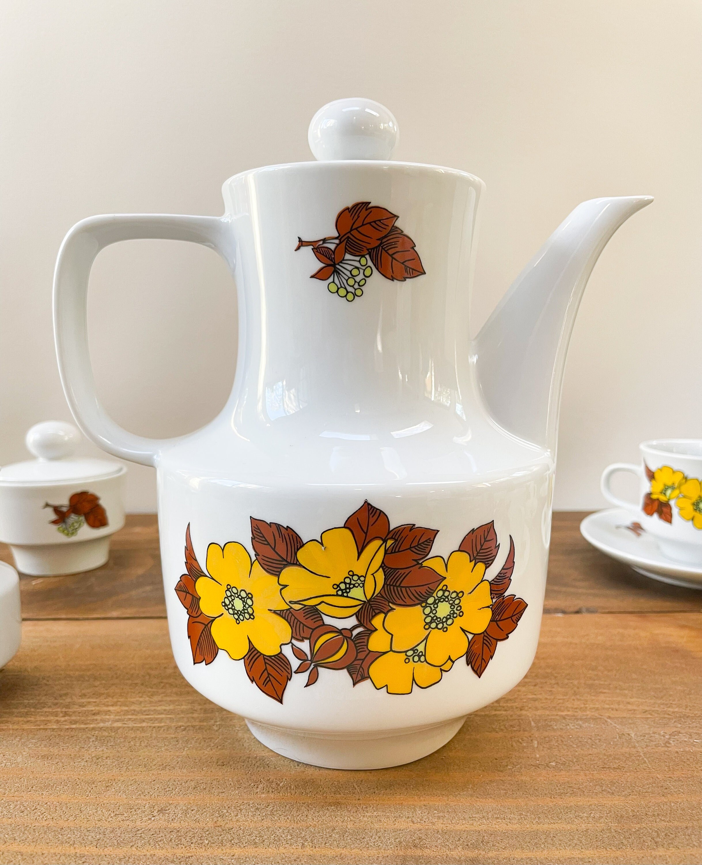 Rare 11 Piece MCM German Coffee Set MCM Teapot MCM Coffee Pot Mid Century Tea Cups 1960s Tea Set ...