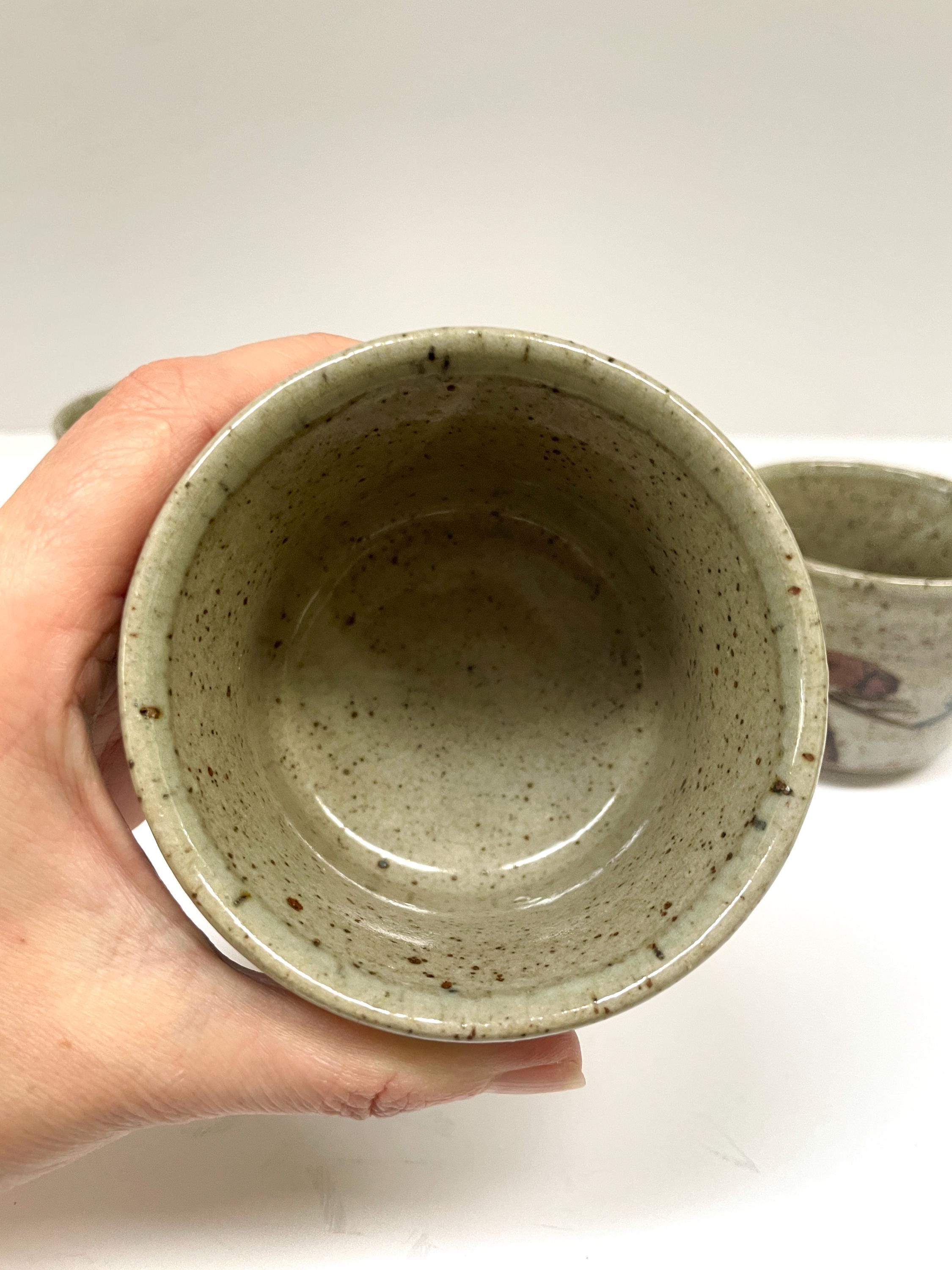 MCM Japanese Tea/sake Cups Vintage Japanese Stoneware Mid Century ...