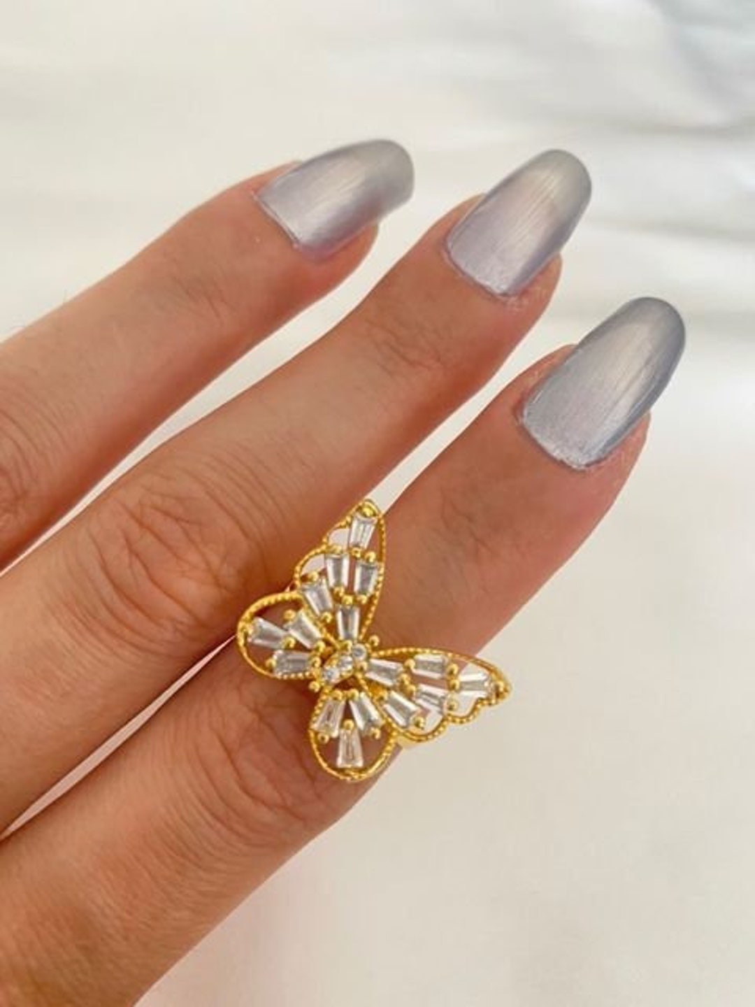 Crystal Morpho Butterfly Ring,crystal Butterfly Ring, Morpho Butterfly ...