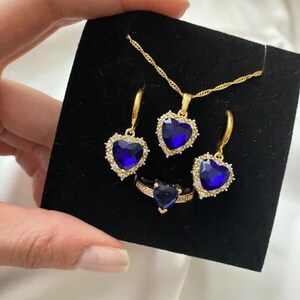 Lana Del Rey Different Color Necklace, Diamond Heart Set, Royal Heart ...