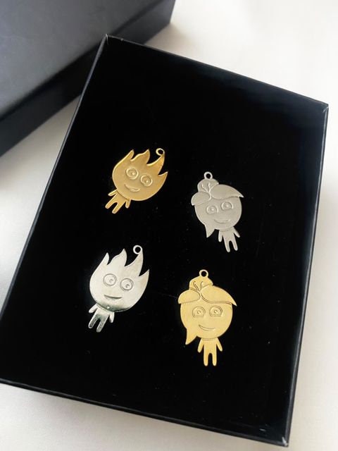 Fireboy and Watergirl 2pcs Necklace, Best Friend Gift, Couple Matching ...