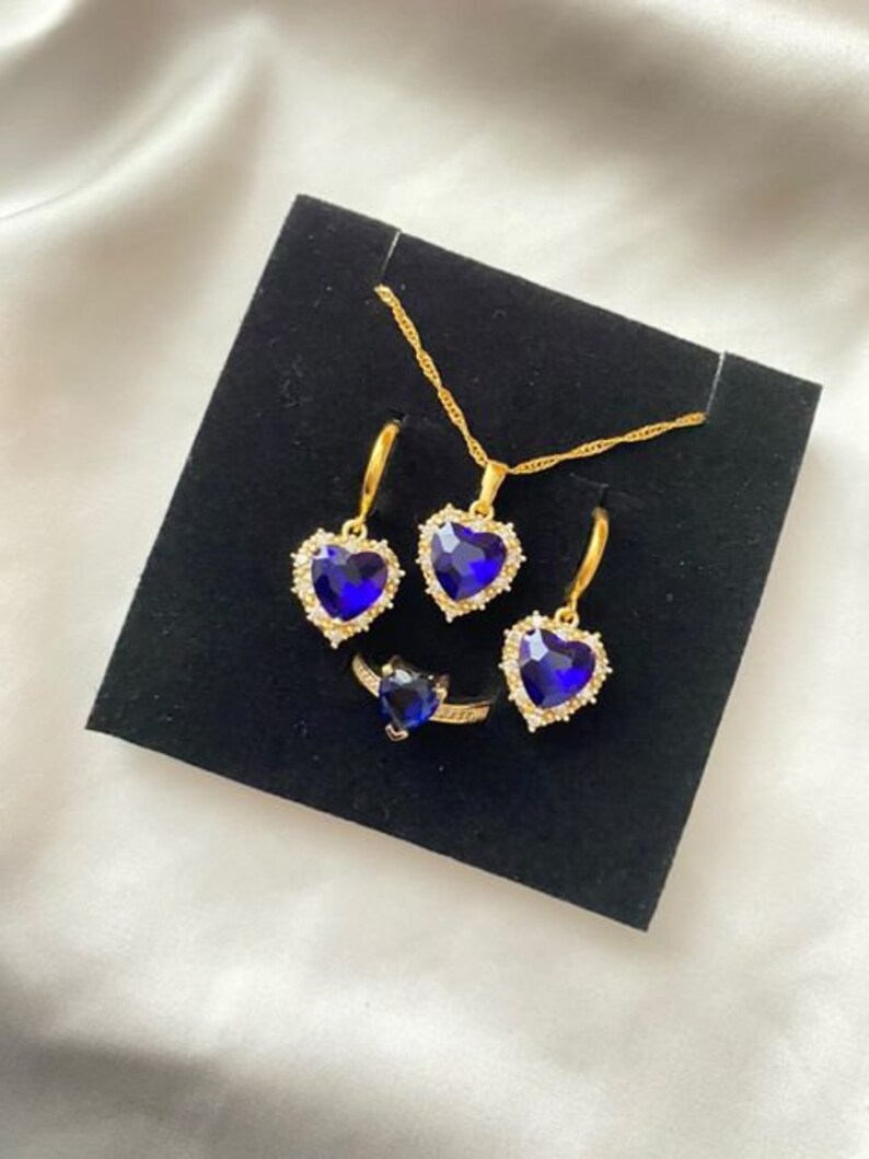 Lana Del Rey Different Color Necklace Diamond Heart Set - Etsy