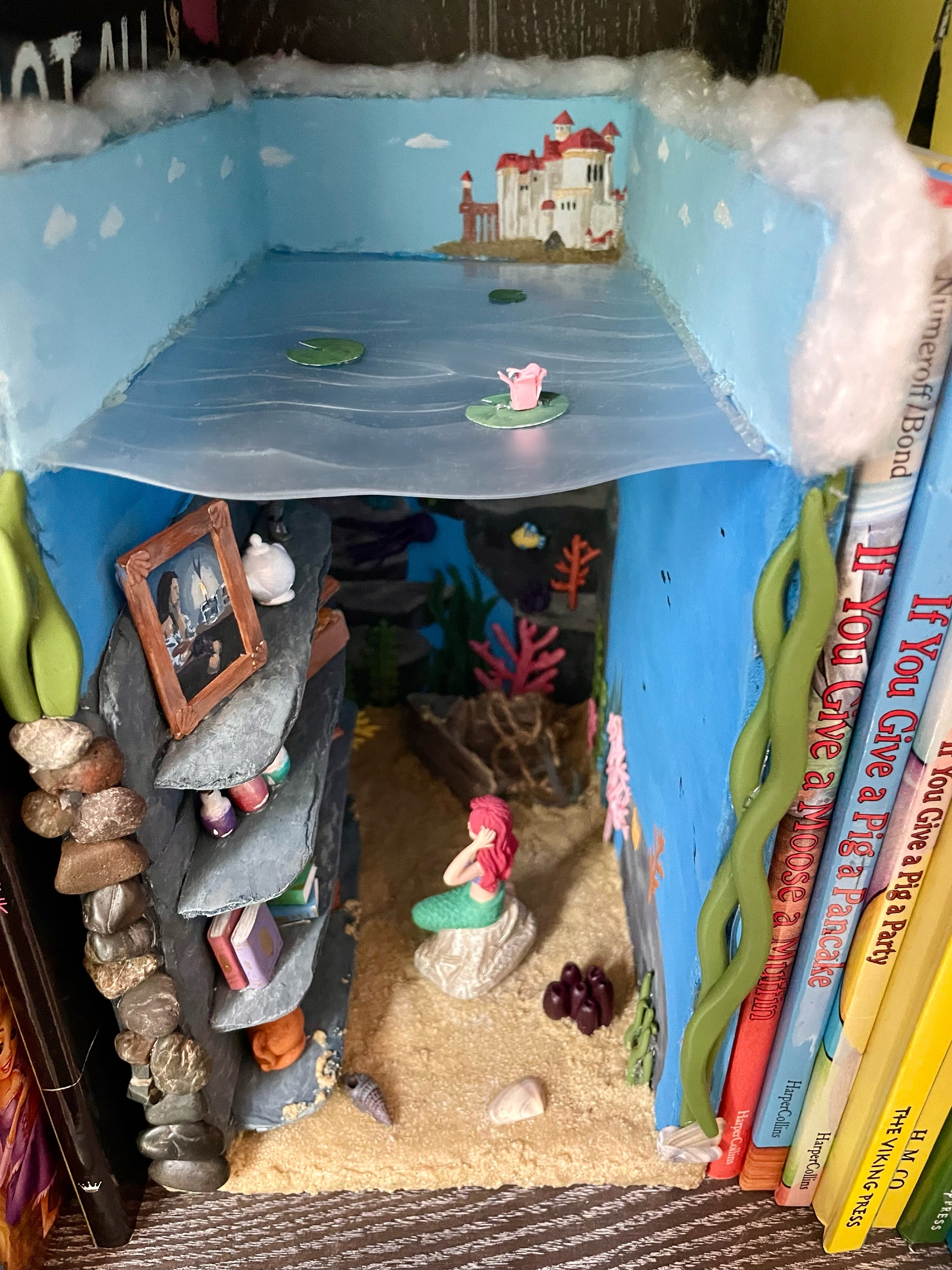 Movie Mermaid Book Nook - Hand-built, Sculpted, and Painted Miniature ...