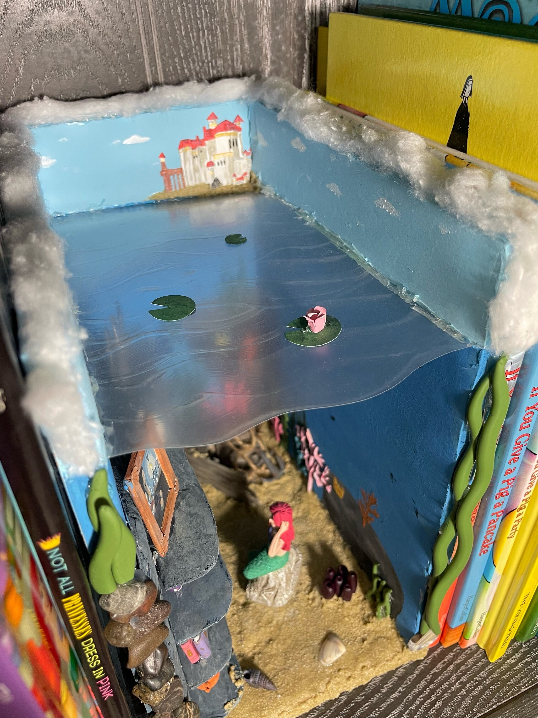 Movie Mermaid Book Nook - Hand-built, Sculpted, and Painted Miniature ...